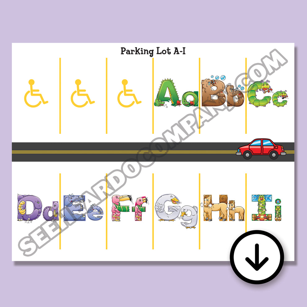 Alphabet Parking Lot Game (Digital Download) – The Amazing Action Alphabet