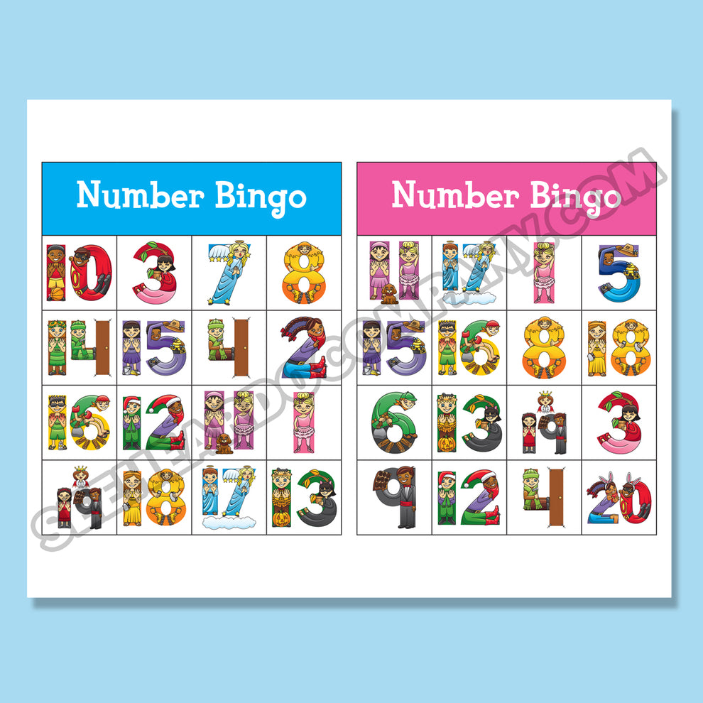 Number Neighborhood Bingo (Digital Download) – The Amazing Action Alphabet