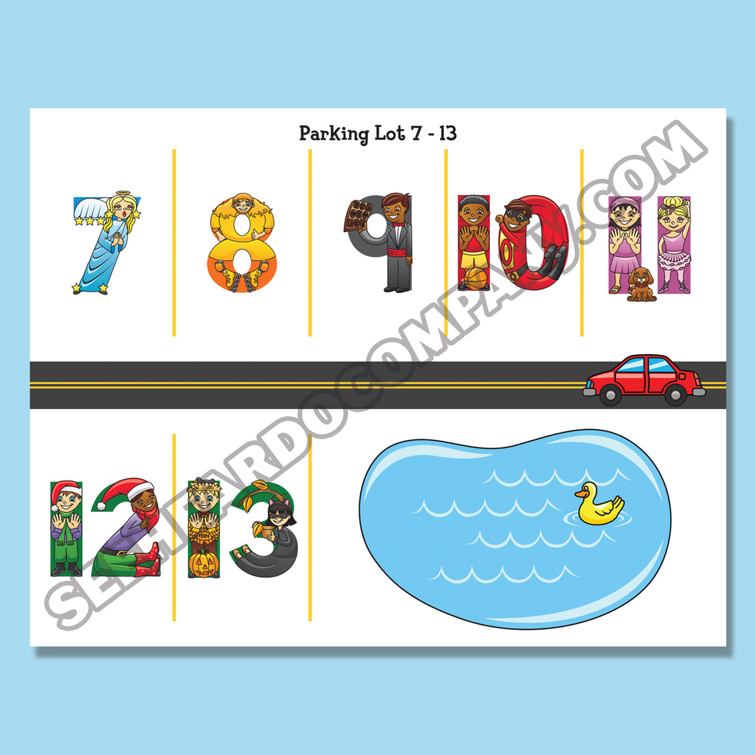 Number Parking Lot Game (Digital Download) – The Amazing Action Alphabet